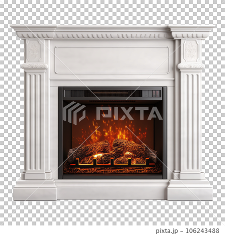 Cut-Out Fireplace with no backgroundのイラスト素材 [106243488] - PIXTA
