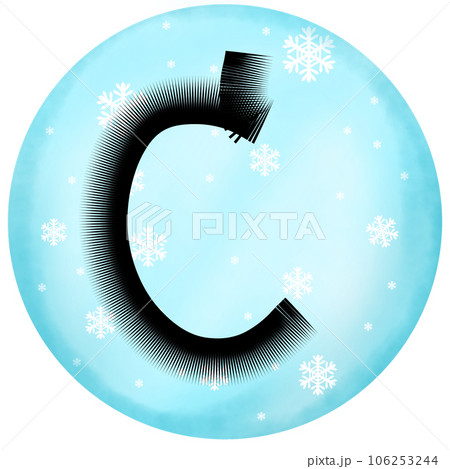 alphabet C with snow on blue backgroundのイラスト素材 [106253244] - PIXTA