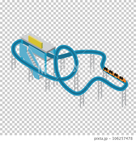 Isometric_roller coaster and track - Stock Illustration [106257478] - PIXTA