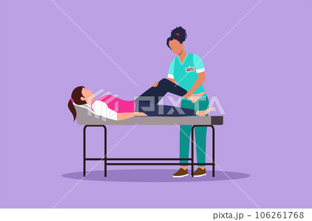 Cartoon flat style draw woman lying on massage...のイラスト素材 [106261768 ...
