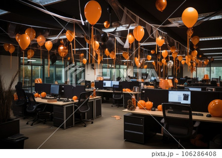 Business office decorate Halloween theme....のイラスト素材 [106286408] - PIXTA