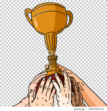 Hand with trophy - Stock Illustration [106292512] - PIXTA