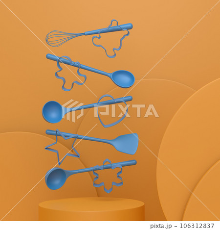 Abstract scene or podium with kitchen utensil...のイラスト素材 [106312837] - PIXTA