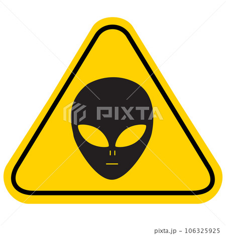 Aliens warning road sign. Aliens activity area...のイラスト素材 [106325925 ...