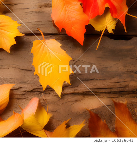 Autumn orange, leaves fall abstract background,...のイラスト素材 [106326643 ...