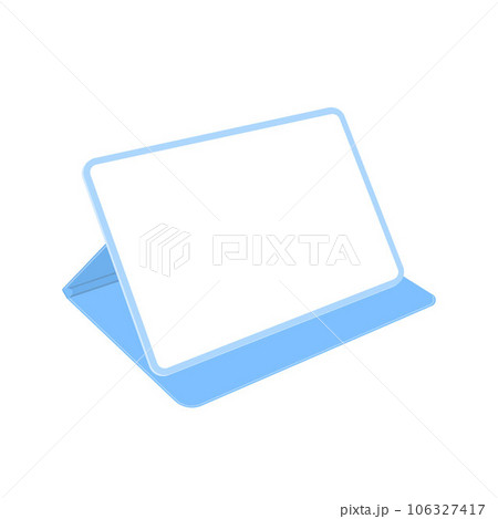 Cute blue tablet computer isolated on white...のイラスト素材 [106327417] - PIXTA