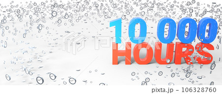 10000 hours concept on white backgound. Number...のイラスト素材 [106328760 ...