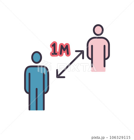 Social distancing. Keep distance vector iconのイラスト素材 [106329115] - PIXTA