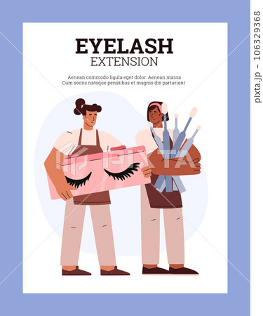 Eyelash extension advertising poster, women...のイラスト素材 [106329368] - PIXTA