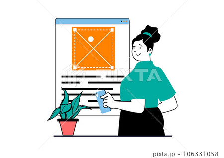 App development concept with people scene in...のイラスト素材 [106331058] - PIXTA