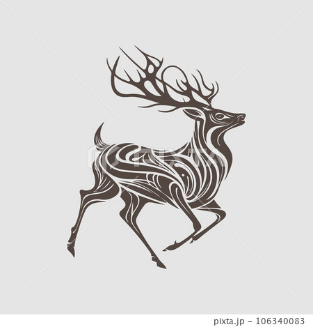 Modern abstract vector deer logo templateのイラスト素材 [106340083] - PIXTA