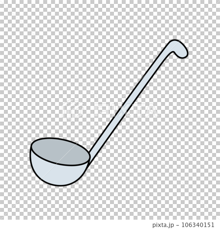 Illustration of a simple and cute ladle white... - Stock Illustration ...