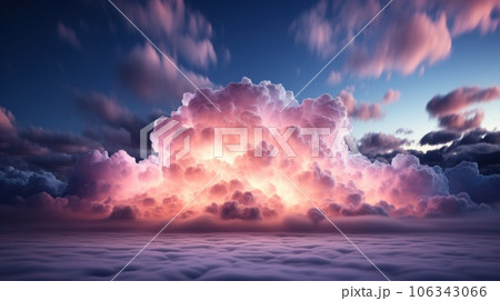dramatic sky with clouds and sunのイラスト素材 [106343066] - PIXTA