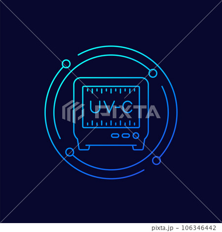 UV-C disinfector, sterilizer icon, linear designのイラスト素材 [106346442] - PIXTA