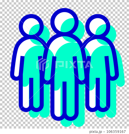 ユーザー、三人、集団、複数を表す2色スタイルのアイコンのイラスト素材 [106359167] - PIXTA