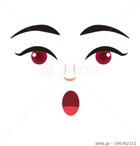 Cute borderless surprised facial expression Vectorのイラスト素材 [106362111 ...