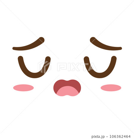 Isolated cute sigh facial expression Vectorのイラスト素材 [106362464] - PIXTA