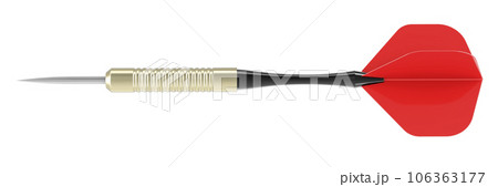 Red Dart, side view. 3D renderingのイラスト素材 [106363177] - PIXTA