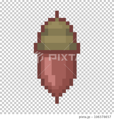 Pixel illustration of acorn - Stock Illustration [106378657] - PIXTA