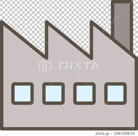 Simple monochrome illustration of a factory - Stock Illustration ...