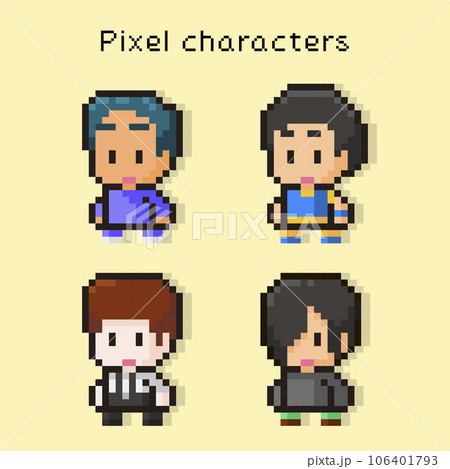 vector illustration of pixel man characterのイラスト素材 [106401793] - PIXTA