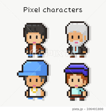 vector illustration of pixel man characterのイラスト素材 [106401800] - PIXTA