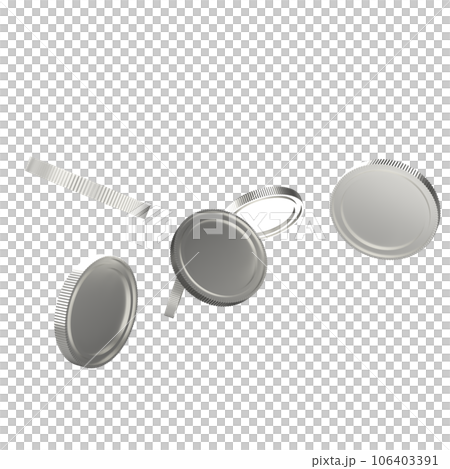 The silver coins png image 3d rendering-插圖素材 [106403391] - PIXTA圖庫