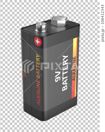 9V battery on transparent backgroundのイラスト素材 [106412343] - PIXTA