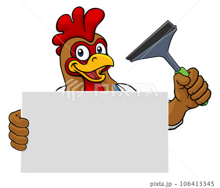 Window Cleaner Chicken Rooster Car Wash Mascotのイラスト素材 [106413345] - PIXTA