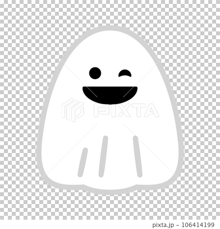 Ghost Wink Halloween No main line Single simple - Stock Illustration ...