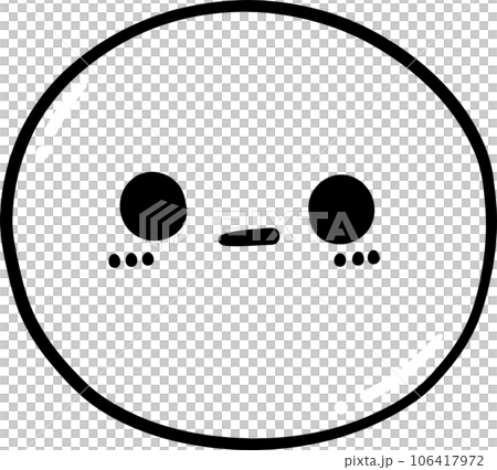 Cute meh emoji, smiley emoticon doodle outline - Stock Illustration ...