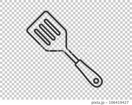 Illustration of a line drawing of a spatula - Stock Illustration ...