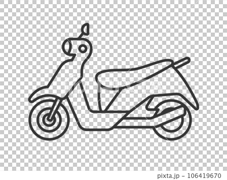 Illustration of a line drawing of a moped - Stock Illustration ...