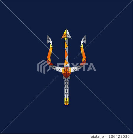 Geometric Trident Weapon polygon style designのイラスト素材 [106425036] - PIXTA