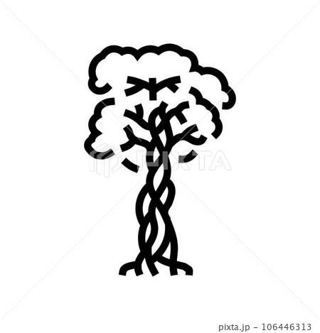 strangler fig jungle amazon line icon vector...のイラスト素材 [106446313] - PIXTA