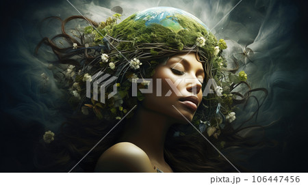 Artistic image of mother earth. World...のイラスト素材 [106447456] - PIXTA