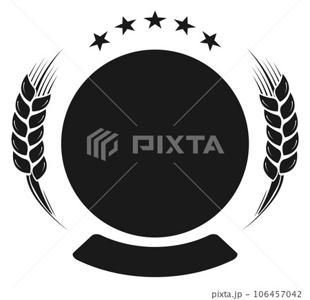 Crop grain logo template. Black emblem. Premium...のイラスト素材 [106457042 ...