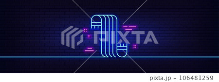Neon light glow effect. Scarf line icon....のイラスト素材 [106481259] - PIXTA