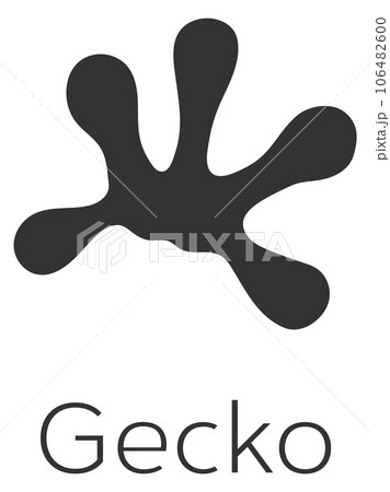 Gecko footprint. Lizard foot mark. Black logoのイラスト素材 [106482600] - PIXTA