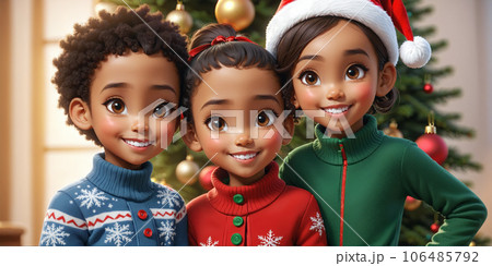 Christmas illustration with childrenのイラスト素材 [106485792] - PIXTA