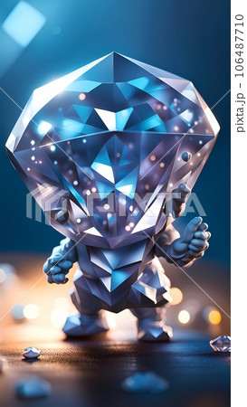 3D diamond cartoon character illustration のイラスト素材 [106487710] - PIXTA