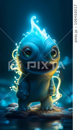 3d water monster cartoon character illustration のイラスト素材 [106488017] - PIXTA