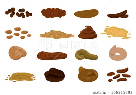 Poop elements. Isolated dog or human poops....のイラスト素材 [106515592] - PIXTA