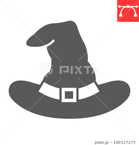 Witch hat glyph icon, halloween and holiday,...のイラスト素材 [106527273] - PIXTA