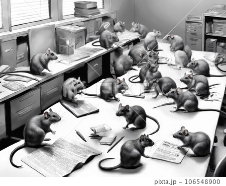 Rats in the office.のイラスト素材 [106548900] - PIXTA