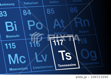 Tennessine on periodic table of elements....のイラスト素材 [106551690] - PIXTA