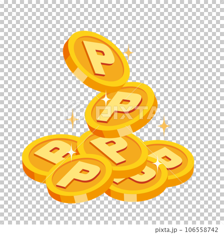 Stacked point coins - Stock Illustration [106558742] - PIXTA