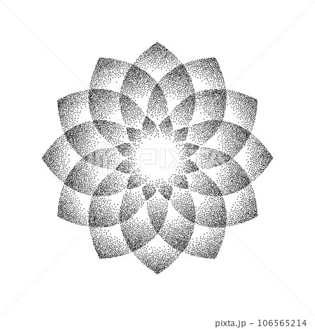 Stipple flower background. Dotted mandala...のイラスト素材 [106565214] - PIXTA