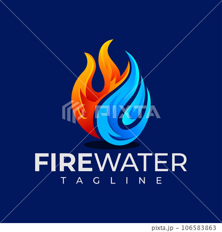 Modern colorful gradient fire water logo designのイラスト素材 [106583863] - PIXTA