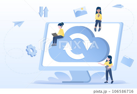 Online storage and cloud computing concept....のイラスト素材 [106586716] - PIXTA